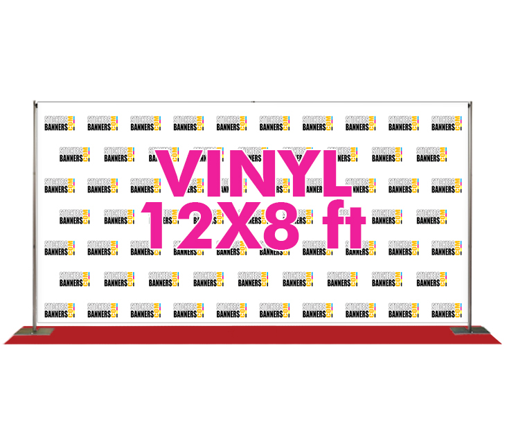12'x8' Step and Repeat Banner with Stand and Red Carpet | Same Day Shipping