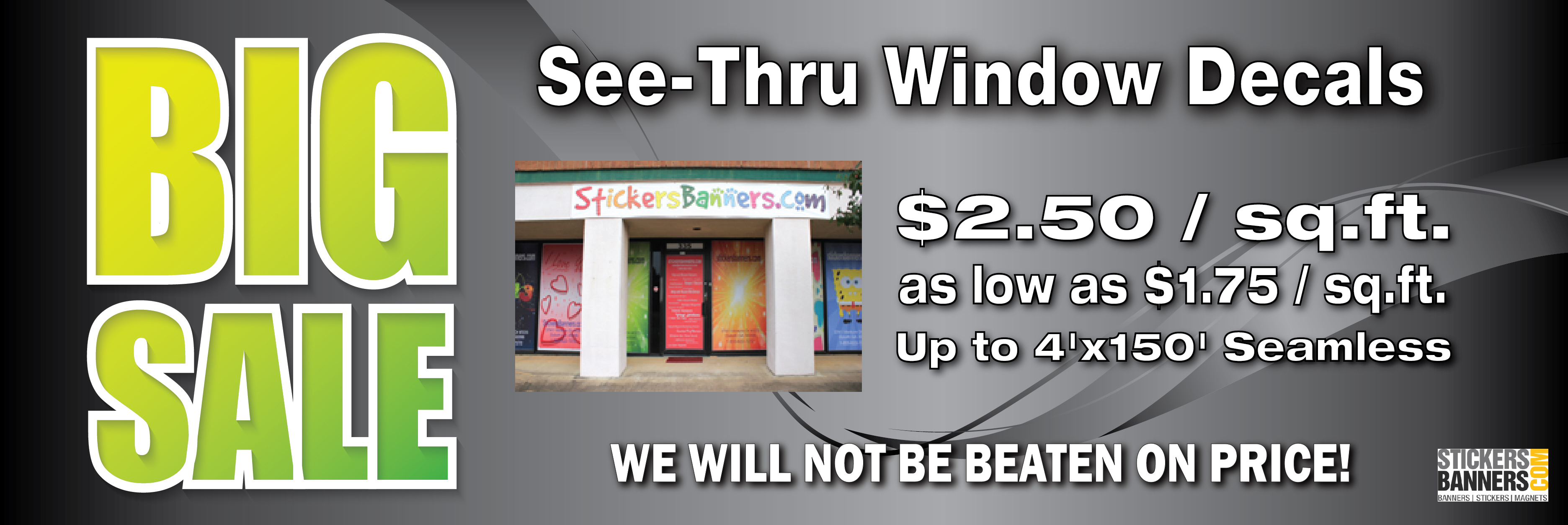 Window See Thru Decals | Cheap Window See Thru Decal | Same Day Shipping